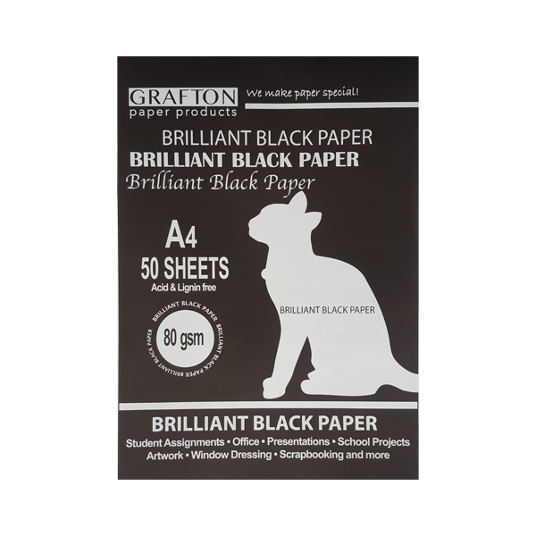 160gsm board pads - a4 20 sheets black | PMB Office National