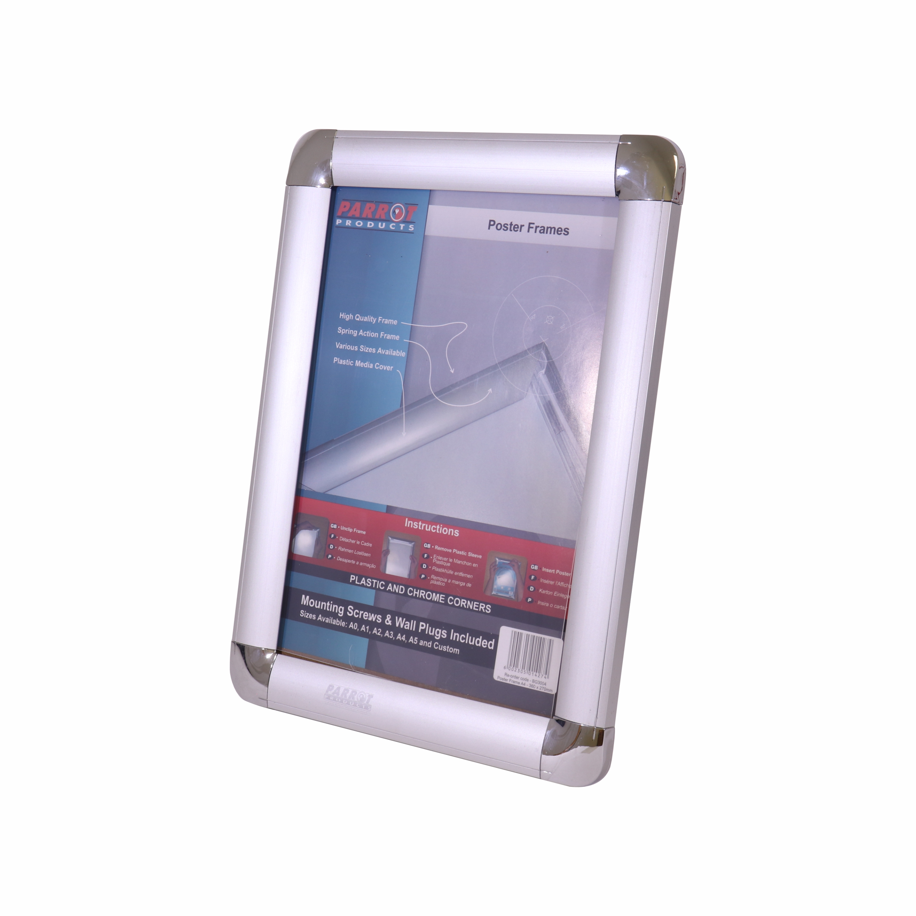 chrome corner poster frames - a3 | Folio Office National