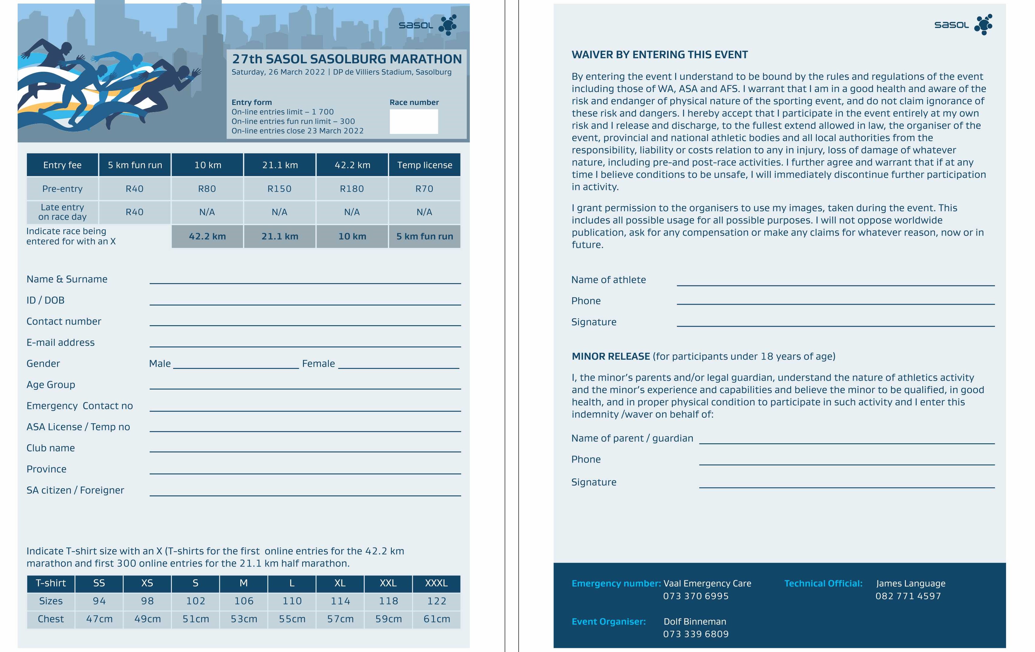 Sasol Sasolburg Marathon 2022 | Entry Ninja – the best outdoor, fitness ...