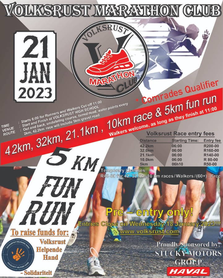 Volksrust 5/10/21/32/42km | Entry Ninja – the best outdoor, fitness and ...