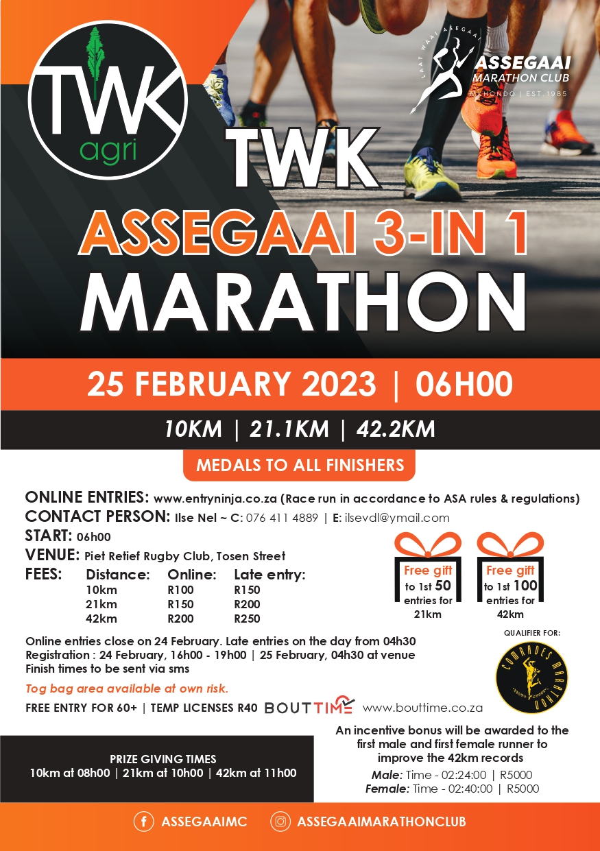 TWK Assegaai 3-in-1 Marathon | Entry Ninja – the best outdoor, fitness ...