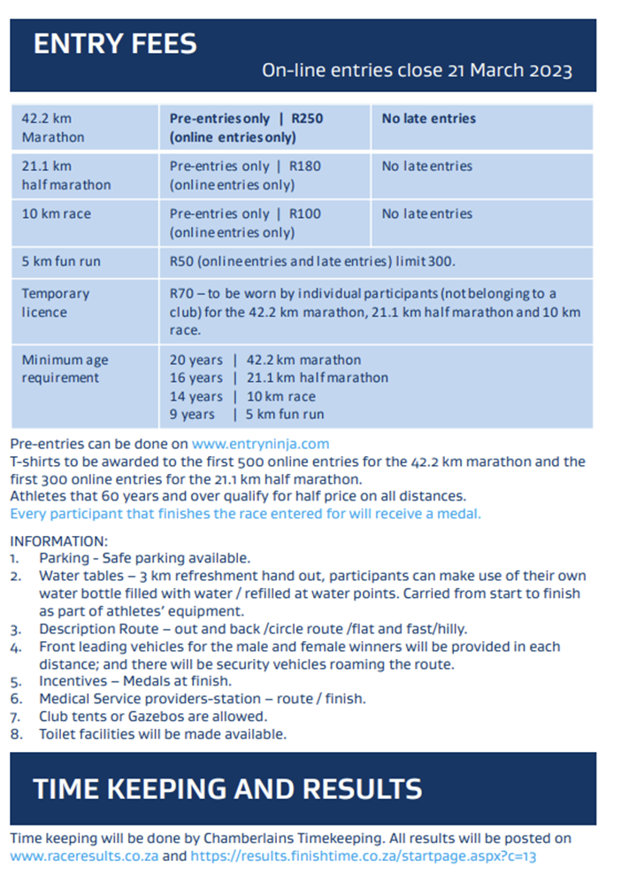 Sasol Sasolburg 2023 | Entry Ninja – the best outdoor, fitness and ...