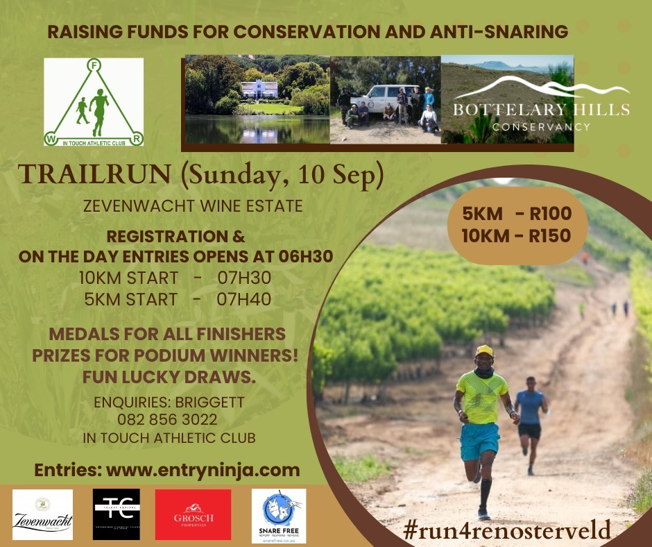 RUN FOR RENOSTERVELD CONSERVATION CHARITY RUN AT ZEVENWACHT WINE ESTATE ...