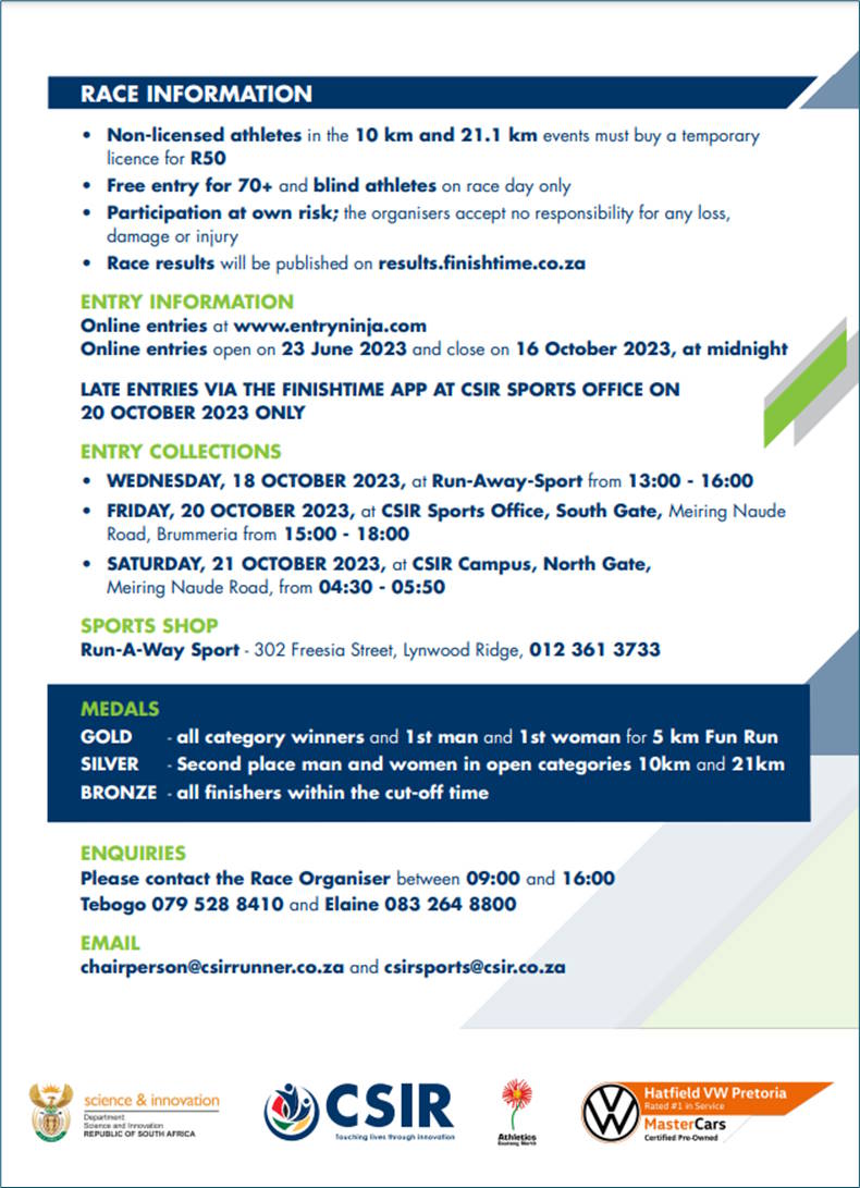 CSIR Road Race 2023 | Entry Ninja – the best outdoor, fitness and ...
