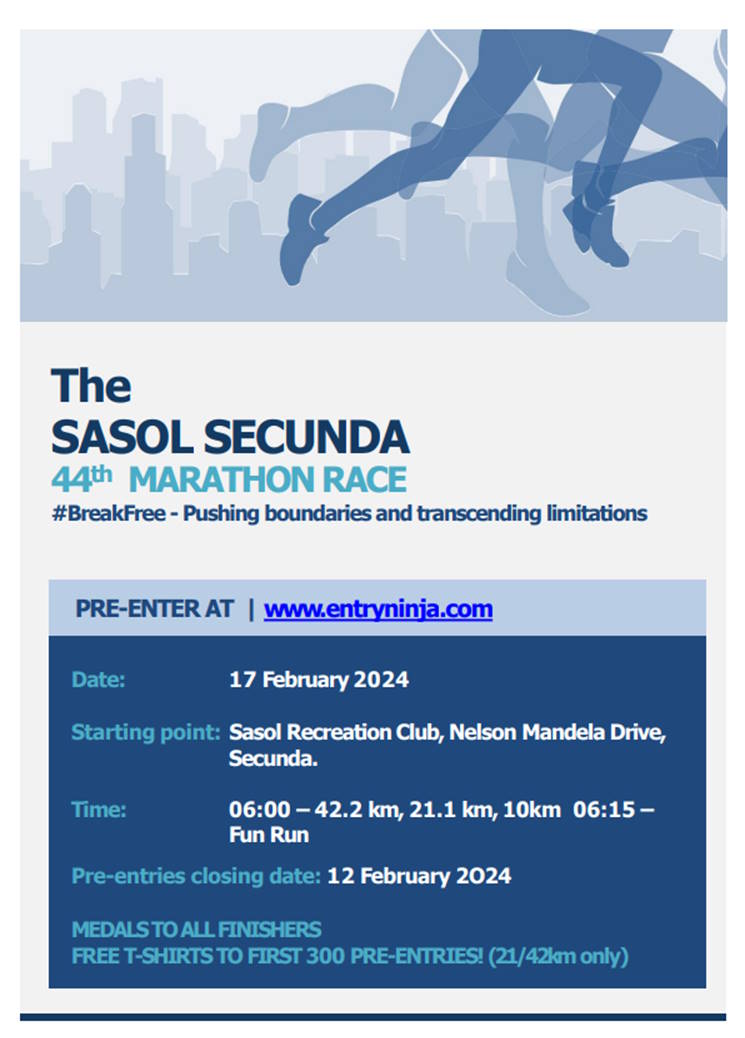 Sasol Secunda 44th Marathon : 17 February 2024 - Modern Athlete