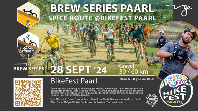 Bike Fest Paarl - Brew Series (Gravel Races) 28 September 2024 | Entry ...