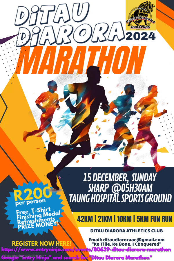 Ditau Diarora Marathon - CANCELLED | Entry Ninja – the best outdoor, fitness and sporting event ...