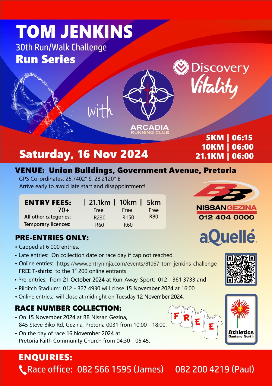 Tom Jenkins Challenge with Discovery Vitality 2024 | Entry Ninja – the ...