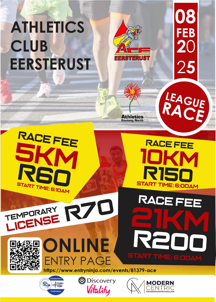 ACE (Eersterust) 5; 10; 21km - Race Events and Bookings