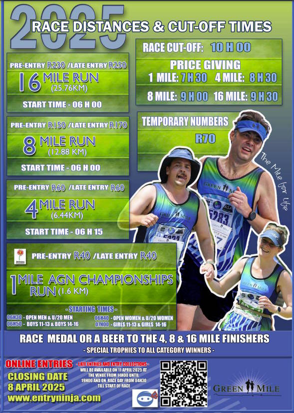 The Green Mile Road Race 2025 - Race Events and Bookings