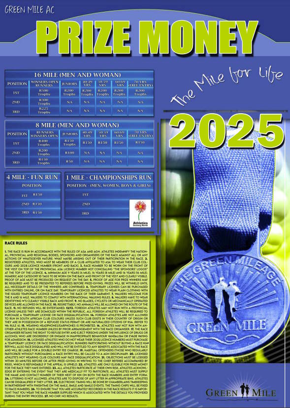 The Green Mile Road Race 2025 - Race Events and Bookings