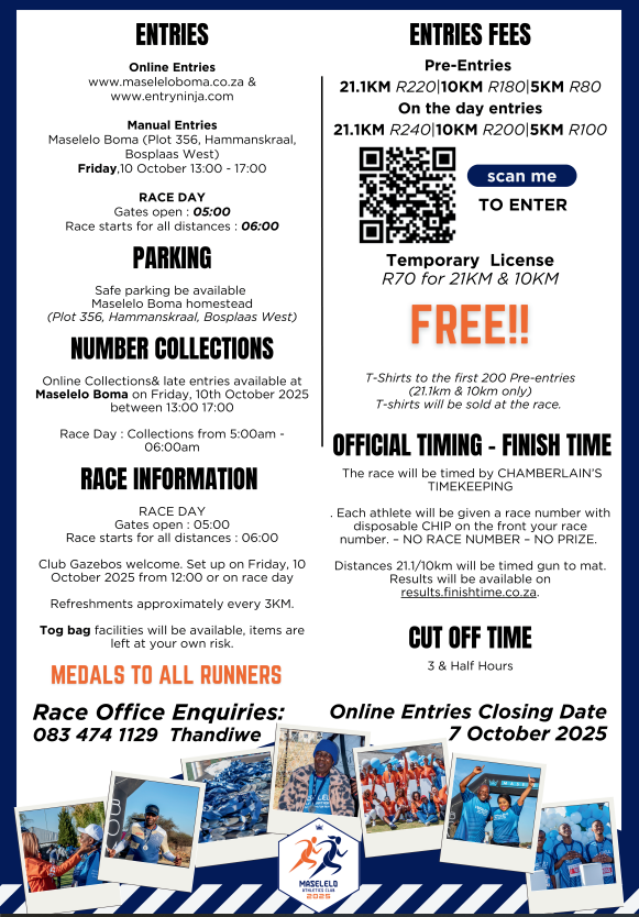 Maselelo 5km 10km 21km | Entry Ninja – the best outdoor, fitness and ...