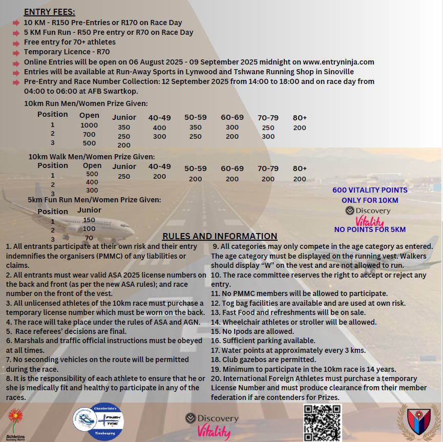 Spirit of Flight 5 10km | Entry Ninja – the best outdoor, fitness and ...