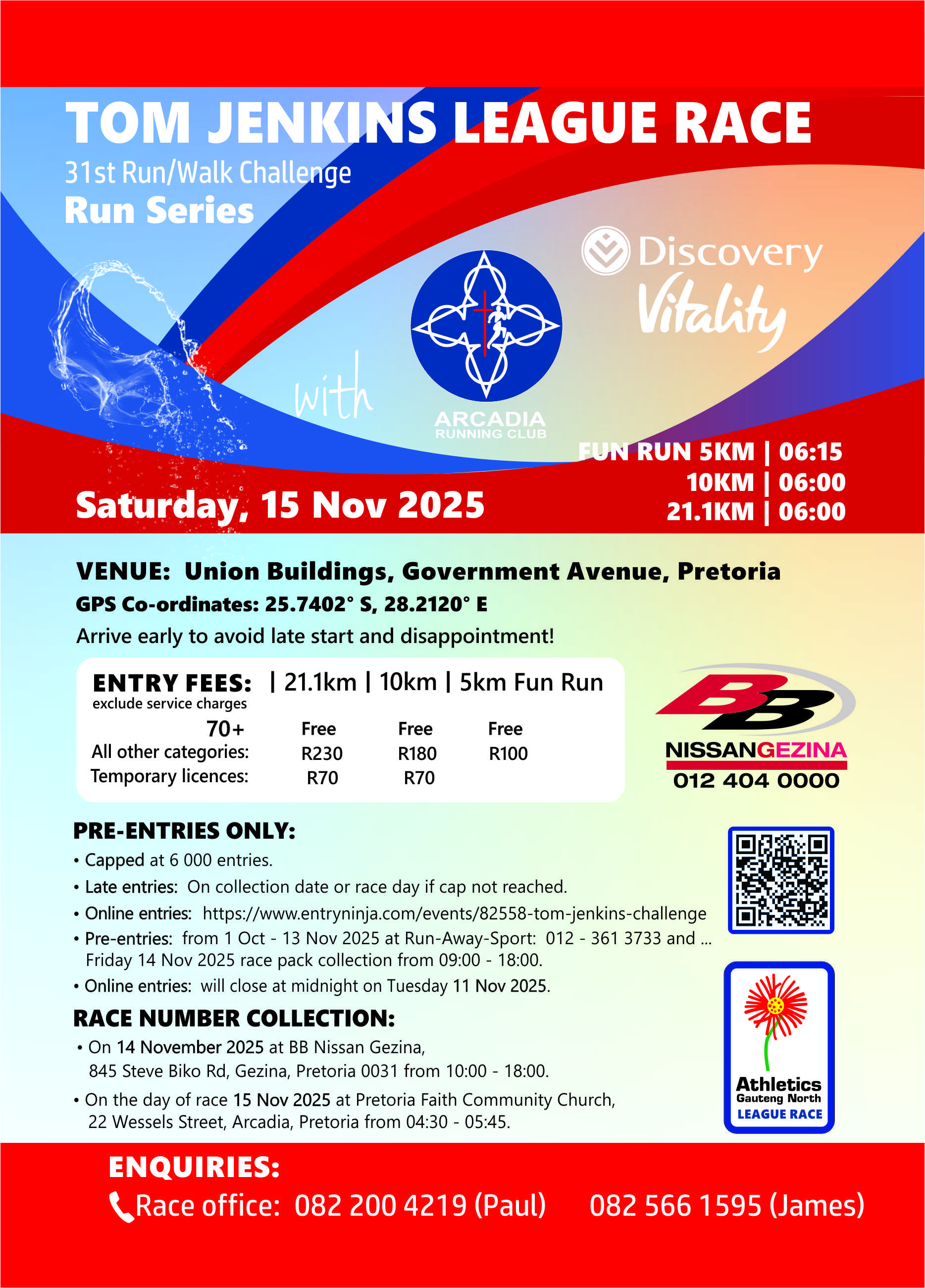 Tom Jenkins Challenge with Discovery Vitality 2025 | Entry Ninja – the ...