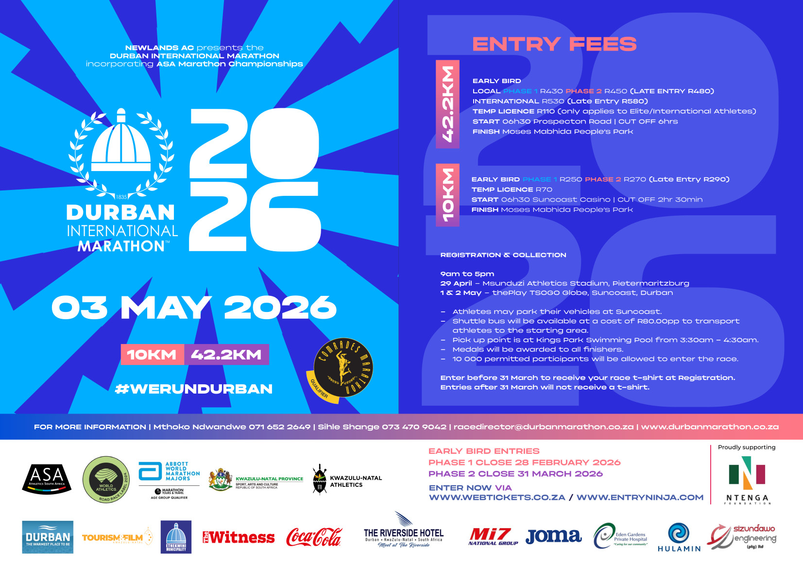 Durban International Marathon 2026 — 3 May 2026 — Prospecton | Starting ...