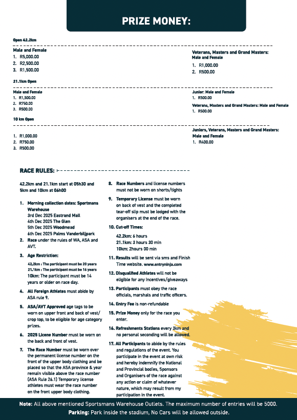 Sedibeng Marathon 2025 | Entry Ninja – the best outdoor, fitness and ...