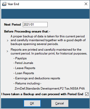 Payroll Module > Payroll - Further Topics > Year End Procedure